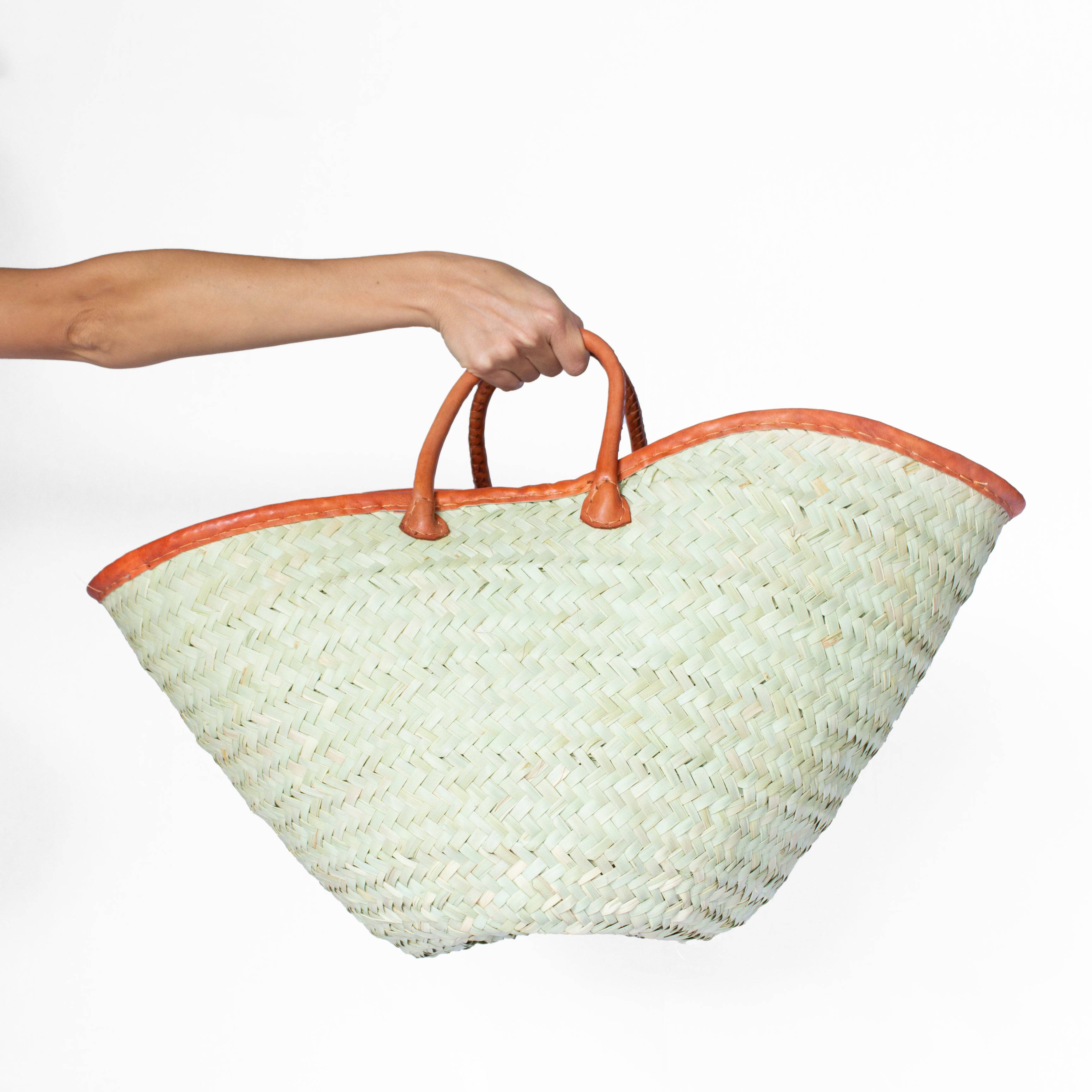 Mkeka Market Basket with Leather Trim | Basketly