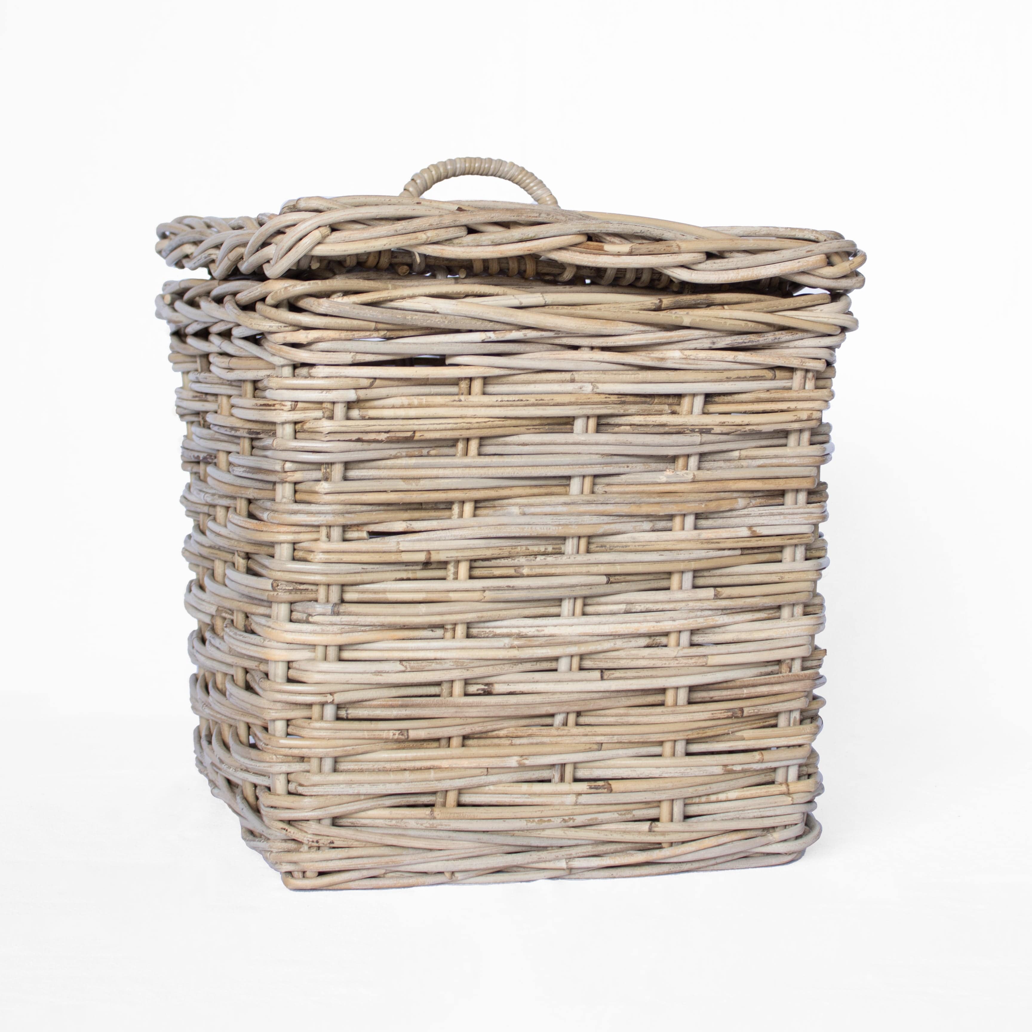 Rattan Square Basket with Lid | Basketly